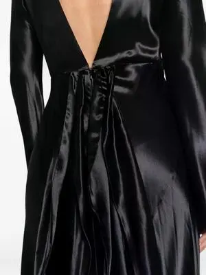 Erika Cavallini Open-back Satin Maxi Dress