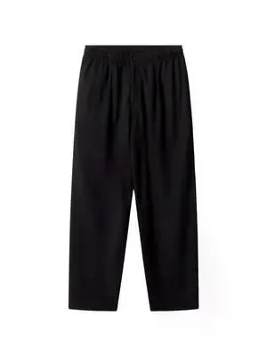 Maison Kitsuné Logo-embroidered Pleated Trousers - Black