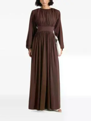 Manière De Voir Detachable-sleeves Maxi Dress - Brown