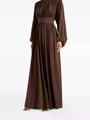 Manière De Voir Detachable-sleeves Maxi Dress - Brown