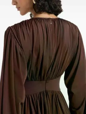 Manière De Voir Detachable-sleeves Maxi Dress - Brown