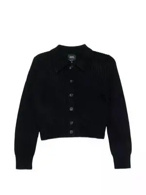 A.p.c. Jenn Ribbed-knit Cardigan - Blue