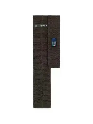 Boggi Milano Tie In Knitted Fabric With Polka Dot Motif In Silk - Brown