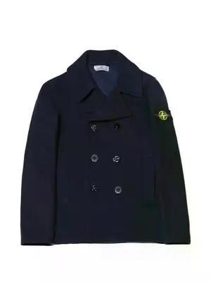 Stone Island Double-breasted Pea Coat - Blue