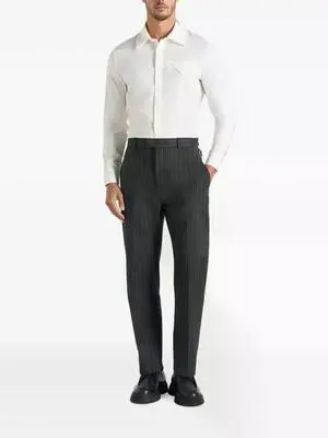 Manière De Voir Joseph In Dark Regular Fit Pinstripe Wool-blend Trousers