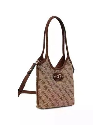Guess Mini Samantha Monogram-print Logo-plaque Tote Bag