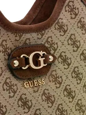 Guess Mini Samantha Monogram-print Logo-plaque Tote Bag