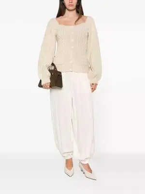 Erika Cavallini Cable-knit Square-neck Cardigan