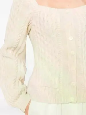 Erika Cavallini Cable-knit Square-neck Cardigan