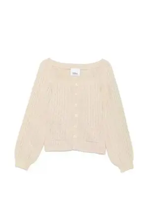 Erika Cavallini Cable-knit Square-neck Cardigan - Neutrals