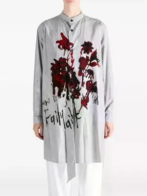 Y’s Floral-print Asymmetric Shirt