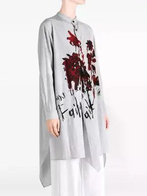 Y’s Floral-print Asymmetric Shirt