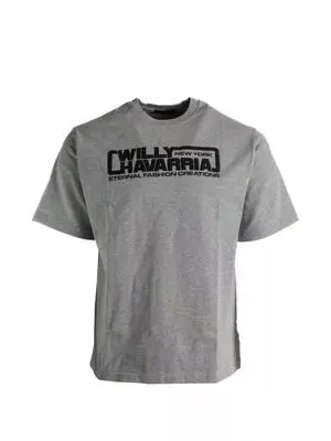 WILLY CHAVARRIA Logo-print Crew-neck T-shirt - Grey