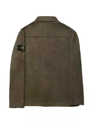 Stone Island Compass Patch Wool Overshirt