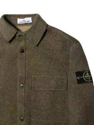 Stone Island Compass Patch Wool Overshirt