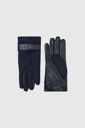 Mackage Oz-c Leather And Fleece Glove With Wrist Tab