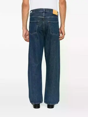 SUNFLOWER Loose Logo-patch Straight-leg Jeans