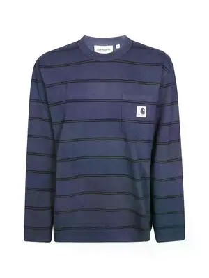 Carhartt Work In Progress Cardona Striped Pocket T-shirt - Blue