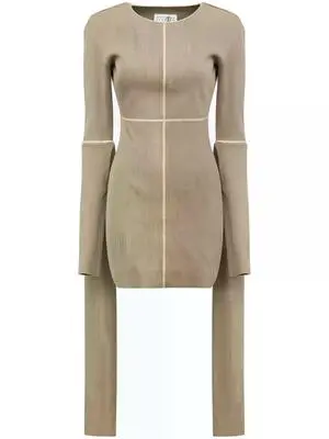 MAISON MARGIELA Exposed-seam Knitted Minidress - Neutrals