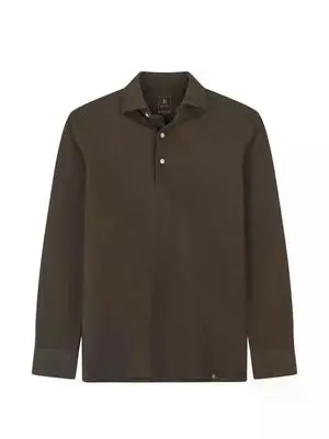 Boggi Milano Sakura Polo In Japanese Jersey - Brown
