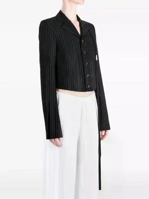 ANN DEMEULEMEESTER Manda Pinstripe-pattern Cropped Jacket