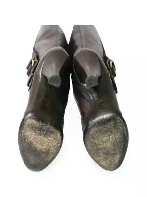 Celine Buckle-detail Leather Boots