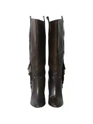 Celine Buckle-detail Leather Boots