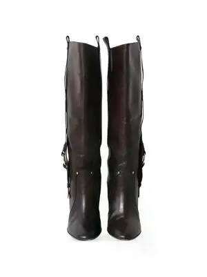 Celine Buckle-detail Leather Boots
