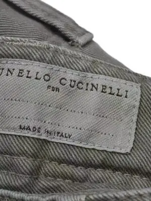 Brunello Cucinelli Panelled Twill Trousers - Green