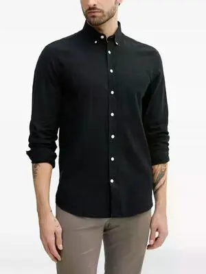 LINDBERGH Button-down Long-sleeve Shirt - Black
