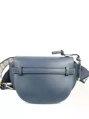 Loewe Mini Gate Leather Shoulder Bag - Blue