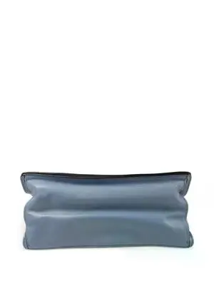 Prada Triangle Logo Leather Shoulder Bag - Blue