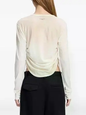 ANN DEMEULEMEESTER Distressed Text-print T-shirt - White