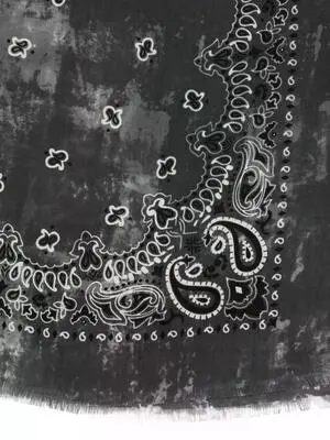 Destin Paisley-print Frayed Scarf