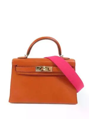Hermès Mini Kelly Goat Skin Shoulder Bag - Brown