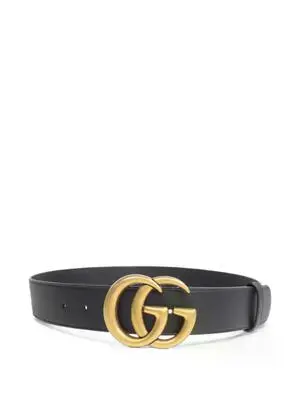 Gucci Gg Marmont Leather Belt - Black