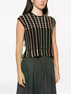 Ulla Johnson Crochet-knit Peplum Top - Black