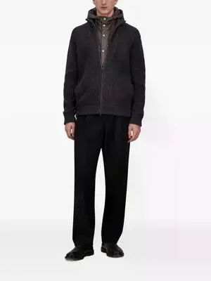 Herno Ribbed-knit Zip-up Cardigan