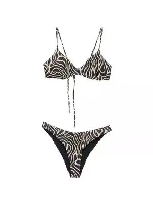 MATINEE Zebra-print Glitter-effect Bikini - Black