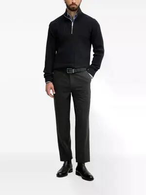 LINDBERGH Ribbed-knit Quarter-zip Sweater