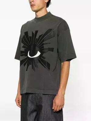 HOUSE OF ERRORS Graphic-print High-neck T-shirt - Grey
