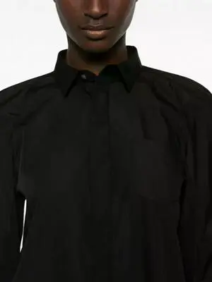 Sacai Pleated-back Wide-sleeve Mini Shirt Dress