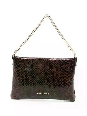 MARC ELLIS Ester Py Snake-effect Leather Shoulder Bag - Brown
