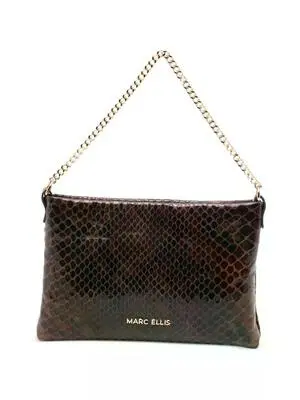 MARC ELLIS Ester Py Snake-effect Leather Shoulder Bag - Brown