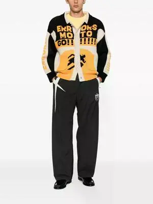 HOUSE OF ERRORS Logo-intarsia Knitted Cardigan