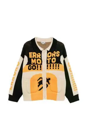 HOUSE OF ERRORS Logo-intarsia Knitted Cardigan - Black