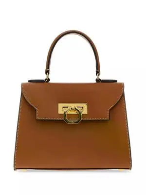 CARBOTTI Erika Leather Tote Bag - Brown