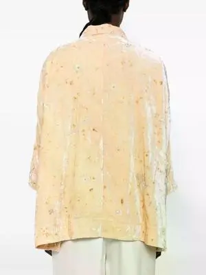 AODRESS Sequin-embellished Floral-print Coat