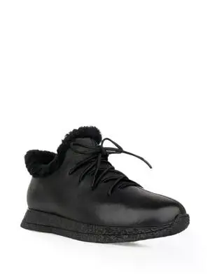 LINDA BAUMANN Shearling-trim Leather Sneakers