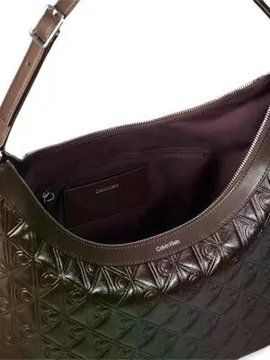Calvin Klein Logo-deembossed Shoulder Bag - Brown